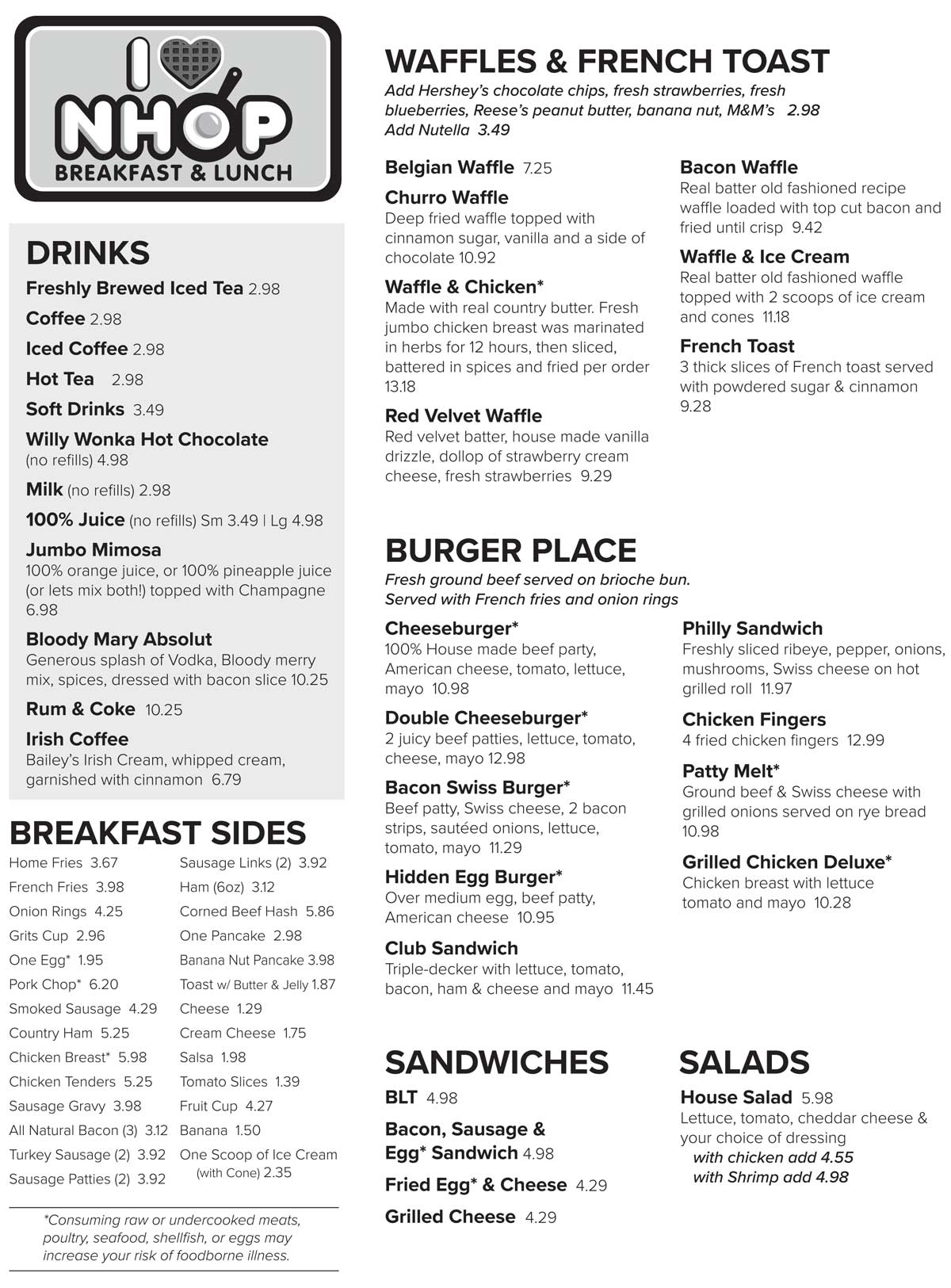 Our Menu – NHOP